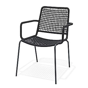 Amazonia Lancaster 4-Piece Chair Set Steel with a Rope Seat | Ideal for Outdoors