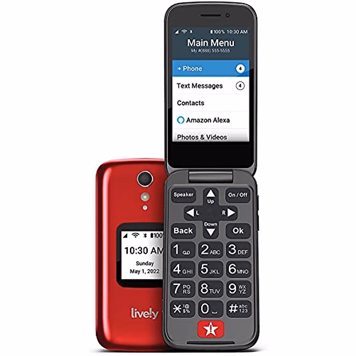Jitterbug Flip2 Cell Phone for Seniors Red