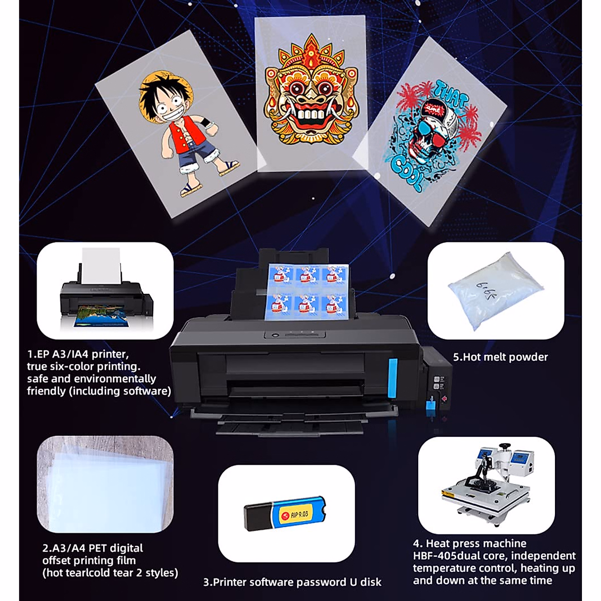 30CM*100M PET Film for DTF Printer L805 R1390 L1800 DX5 4720 I3200 for Epson DTF Printer Directly Transfer Film
