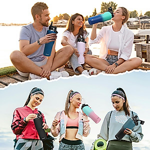 Rotayi 32 oz Water Bottle, Fits in Any Car Cup Holders - Stainless Steel Triple Wall Vacuum Insulated Water Bottles Flask with Straw & Spout Lid(Cold for 48 Hrs, Hot for 24 Hrs)