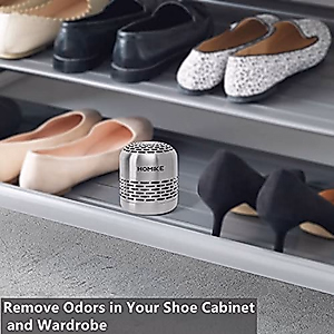 HOMIKE Refrigerator Deodorizer, Odor Eliminator,Last up to 10 Years for Car,Closet,Shoes Cabinet,Fridge and Freezer,Outperforms Baking Soda and Activated Carbon(Stainless Steel)