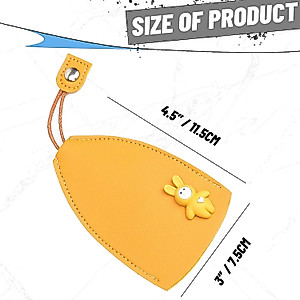 DABATO Creative Pull Out Cute Large Capacity Car Key Case, 6 Pcs Leather Car Key Case, Cute Car Key Protector Fob with Holder Hook (6Pcs - A)