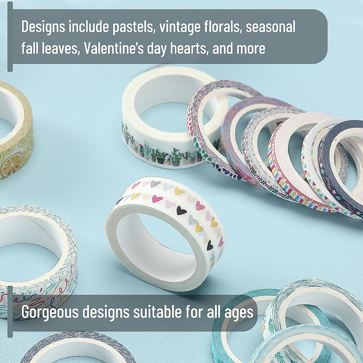 Mr. Pen- Washi Tape Set, 21 Rolls, Floral Washi Tape, Washi Tape, Bullet Journal Supplies, Decorative Tape, Cute Washi Tape, Washi Tape for Bible Journaling, Cute Tape, Bible Journaling Supplies