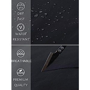 MAGCOMSEN Quick Dry Shorts Men Hiking Summer Shorts Cargo Work Shorts Travel Fishing Shorts Black,30