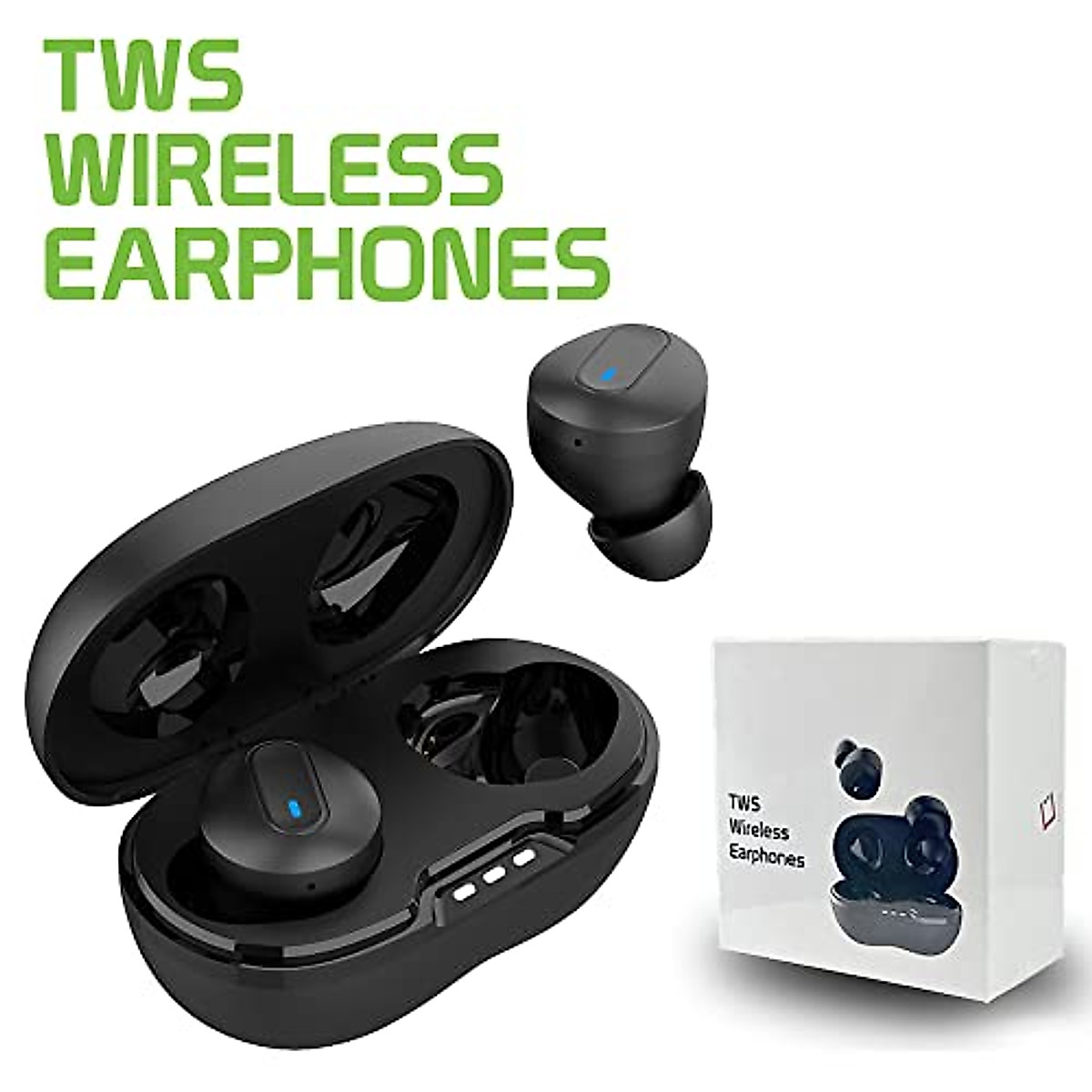 Wireless V5.1 Bluetooth Earbuds Compatible with Xiaomi Xiaomi Redmi Note 11 Pro with Extended Charging Pack case for in Ear Headphones. (V5.1 Black)