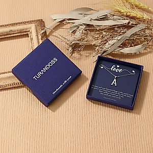 Turandoss S925 Sterling Silver Initial Necklaces for Women, Dainty Hypallergenic Initial Neckalce Hypallergenic S925 Sterling Silver Necklaces for Women(J)