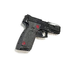 Handleitgrips Gun Grip Tape Compatible with Taurus G3C | Black Textured Rubber Pistol Grip Tape with Red Insert | Gun Accessories | Veteran Owned