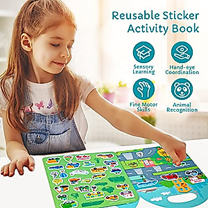 Sank Portable Jelly Quiet Book, Toddler Busy Book, 6 Themes Preschool Learning Activities Quiet Book, Preschool Activity Learning Books for Babies/Toddlers Ages 3-6 (Vehicles)