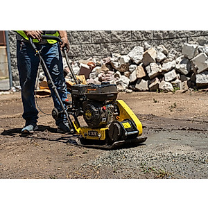 Stark USA 7.0HP 5000VPM 5500MAX Gas Vibration Compaction Force 20 x 14 inch Plate Compactor w/Built-in Wheel
