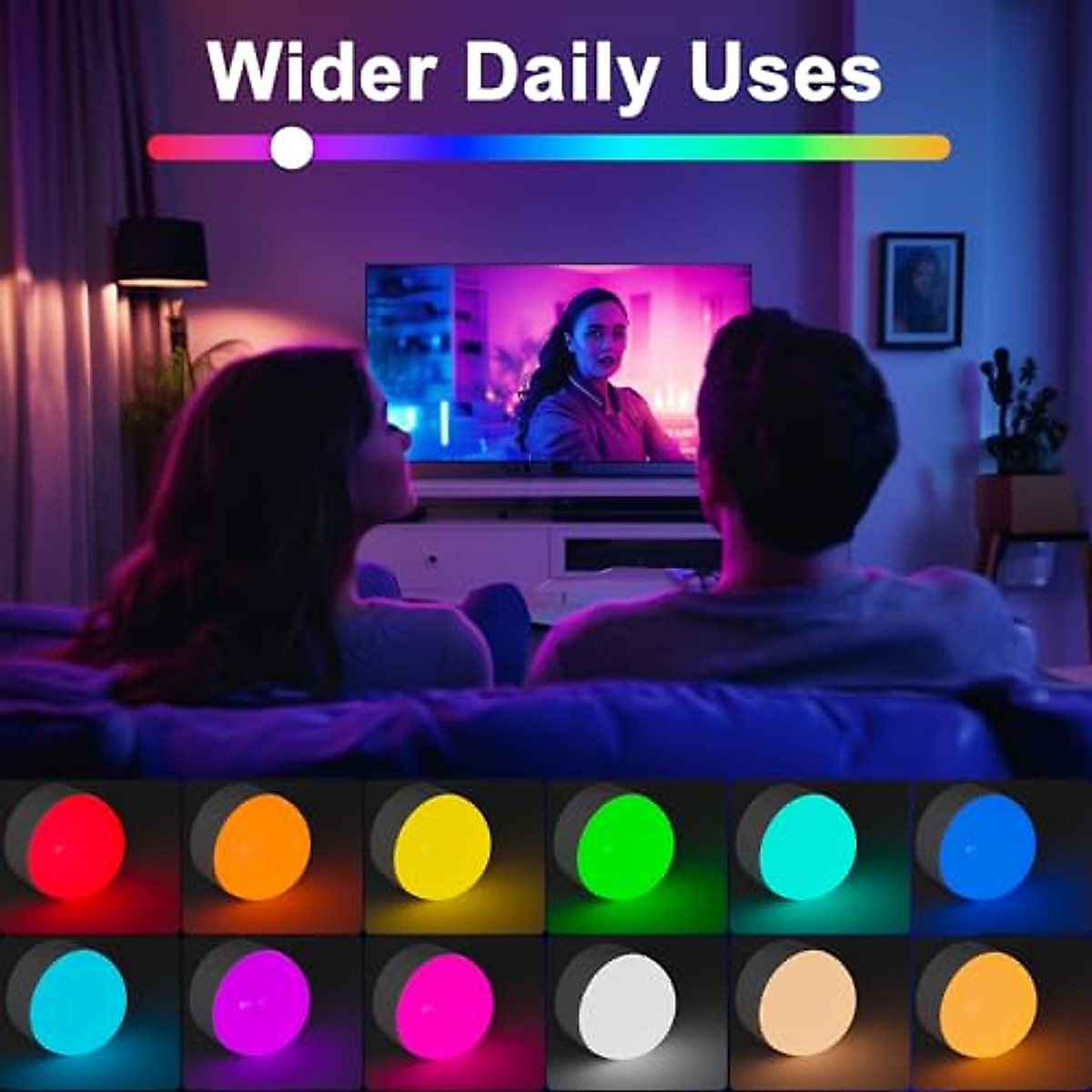 2Pack Rechargeable Light Bulbs with Remote E26/E12 Battery Operated Light Bulb 2200mAh, 3 Color Temperatures/Timer/Dimmer/Color Changing Puck Lights with Remote, Cordless Light Bulb for Non-Hardwired