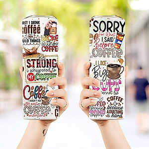 ROONMKUU Dear Coffee I Love You 20oz Tumbler, Stainless Steel Water Bottle, Vacuum Insulated Water Cups, Summer Winter Drinkware, Outdoor Travel Accessories