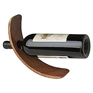Curved Single Bottle Wood Stand - 9258