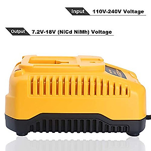 Lasica DC9310 Fast Charger Replacement for Dewalt 18V Battery Charger DC9310 Compatible with DeWalt 7.2V-18V XRP NiCad/NiMh Batteries DW9116 DC9096 DC9098 DC9099 DW9098 DW9099 DW9096 DW9072 DW9061