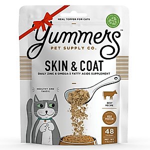 Yummers Skin & Coat, Zinc & Omega-3 Fatty Acids Supplement, Beef Recipe, 4 oz. - Yummers Cat Food Toppers - Cat Food Supplement Toppers - Cat Food Topper Supplement for Heart Health - Cat Food Topping