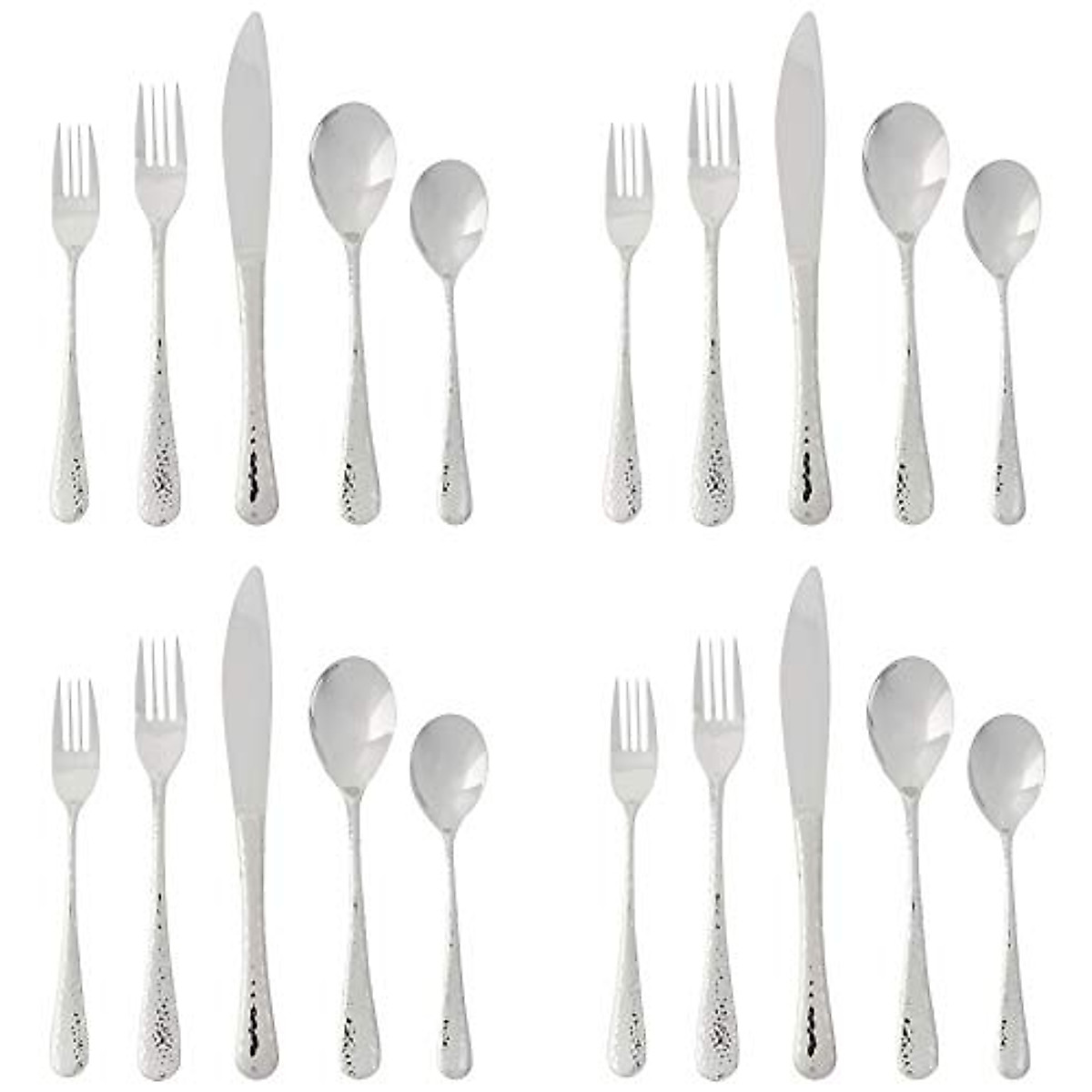 Ginkgo International Shimmer 20-Piece Stainless Steel Flatware Place Setting, Service for 4