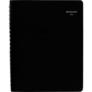 AT-A-GLANCE 2023 Daily Four Person Appointment Book, DayMinder, Quarter-Hourly Appointment Book, 8" x 11", Large, Black (G56000)