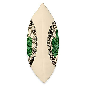 Atteestude Green Shamrock, Celtic Knots with Beige Background Throw Pillow, 16x16, Multicolor