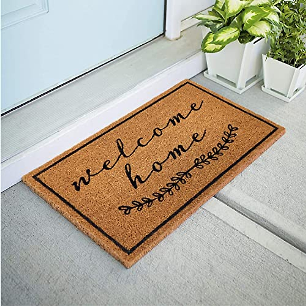 Avera Products Everday Doormat - Welcome Home - Natural Coir Fiber Doormat - 17" x 29" Everday Welcome Door Mat - Anti Slip Rubber Backing