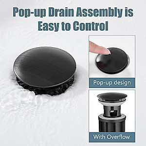 Aolemi 8 Inch Oil Rubbed Bronze Widespread Bathroom Sink Faucet Double Lever Handle 3 Holes Vanity Basin Mixer Tap Deck Mount with Pop Up Drain Assembly