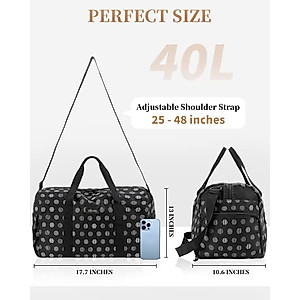 Marvolia Small Gym Bag for Women - Duffle Bag for Travel Weekender Bag with Shoe Compartment Carry on Bag for Women - Black