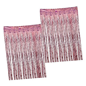 Abaodam 8 pcs rain Curtain Prom Photo Props Baby Decor Tinsel Backdrop Curtain Party Supplies Birthday Decorations Backdrop Curtains Tassel Rose Gold Metal Wreath Decorate The pet
