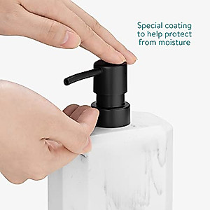 Navaris Bathroom Accessories Set - Liquid Soap Dispenser/Toothbrush Holder/Soap Dish - 3-Piece Toiletry Vanity Accessory Kit - Light Marble Effect