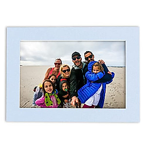 22x28 Mat Bevel Cut for 18x24 Photos - Acid Free Brittany Blue Precut Matboard With Backing Board and Crystal Clear, Self Seal Photo Mat Bag - For Pictures, Photos, Framing - 4-ply Thickness