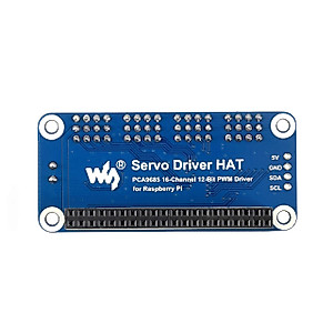 Servo Driver HAT Board for Raspberry Pi Zero/Zero W/Zero WH/2B/3B/3B+ 16-Channel Servo/PWM Outputs with I2C Interface Used for Controlling Robotic Arm or Hexapod Walker
