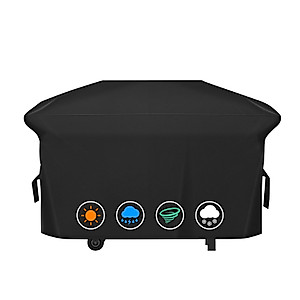 Heavy Duty Griddle Cover compatible with 5483 Blackstone 28 inches Griddle Cooking Station with Hood, Water Resistant, Weather Resistant, 600D Polyester Flat Top Gas Grill Cover with Straps, 28" Black