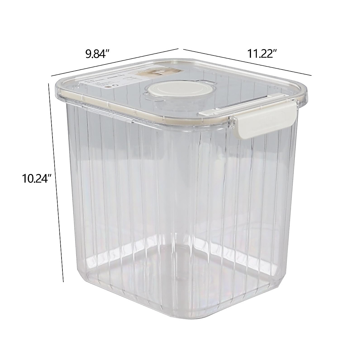 Tyminin Large Airtight Food Storage Containers, Plastic Pantry Storage Boxes with Measuring Spoon, Keep Fresh, Clear