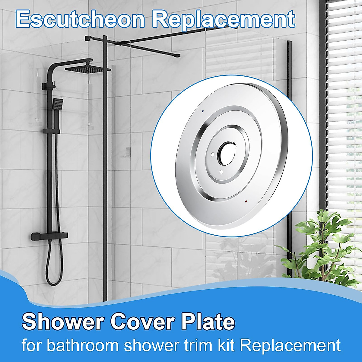 Escutcheon Replacement, for 16090 Moen Chateau Collection Shower Trim Kit, Compatible with One-Handle Tub and Shower Faucets, Chrome
