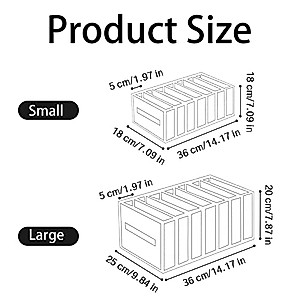 2PCS Wardrobe Clothes Organizer, Drawer Organizer Clothes Organizer Wardrobe Organizer Jeans Compartment Storage Box Foldable Closet Drawer Organizer, Mesh Clothes Organizer for Folded Clothes, Black