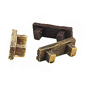 ODDIER 3Pcs Mini Resin Bench Miniature Fairy Garden Bench Dollhouse Accessories Statue DIY Decor Gift