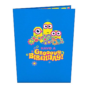 Lovepop Groovy Minions Pop Up Birthday Card 5 x 7” – Birthday Card for Son or Daughter – 3D Pop-Up Greeting Card, Funny Birthday Card for Kids