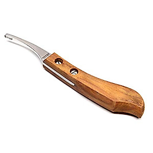 Zikimed Farrier Hoof Abscess Small Loop Knife with Wooden Handle 8" Long