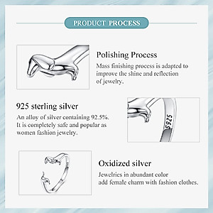 MUNDELL 925 Sterling Silver Cute Dachshund Open Rings Puppy Dog Adjustable Rings for Women Animal Stacking Rings Statement Rings Fine Jewelry