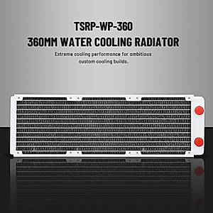 360mm Water Cooling Radiators, 12 Pipe Heat Exchanger Radiators, Copper Computer Radiators for PC CPU Computer Water Cool System, G1/4 Thread, Easy Installation, White