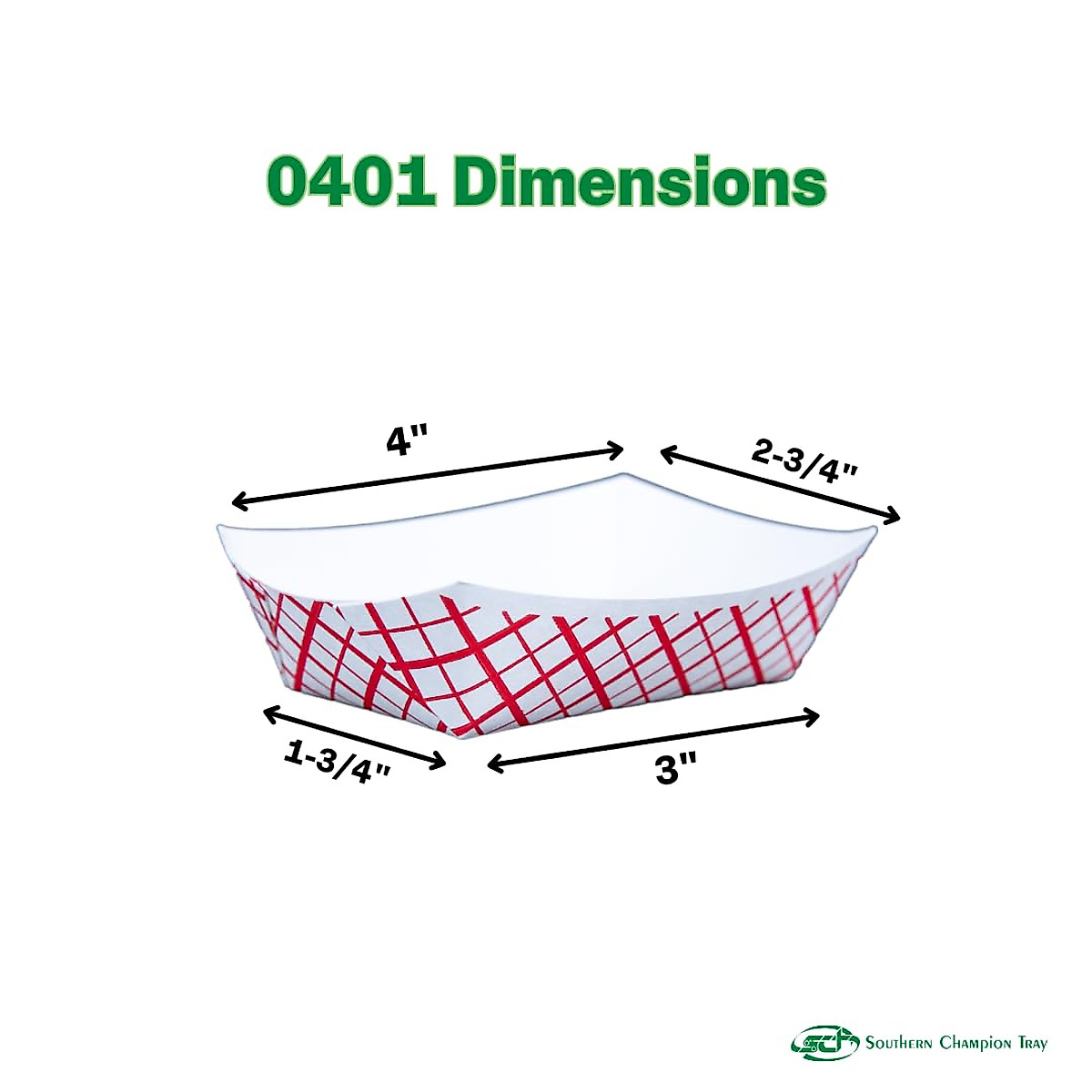 Southern Champion Tray 0401 #25 Southland Paperboard Red Check Food Tray, 1/4 lb Capacity, 250 Count (Pack of 4)