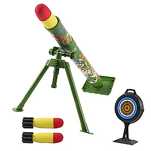 deAO Launcher Toy Shooting Game Toy Play Set with Music Function, Adjustable Elevation and Foam Rocket Missiles Included – Great Indoor and Outdoor Fun for Kids