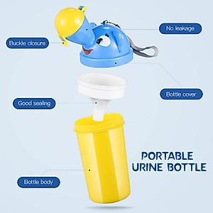 Portable Travel Potty, Emergency Urinal Toilet Potty for Toddler Kids, Pee Training Bottle Cup Cartoon Potty for Boys Girls, Outdoor Potty for Car, Camping