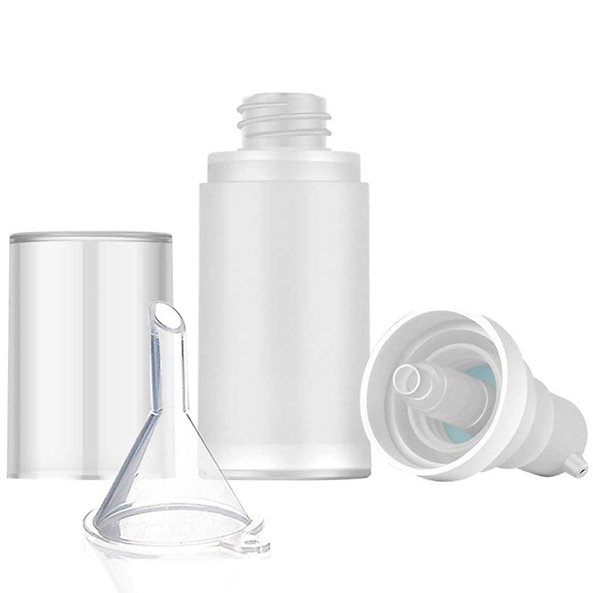 Mild East 3pcs 20ml Sterile Airless Pump Bottle with Funnel Easy to Carry and Fill Matte Lotion Bottles For Travel