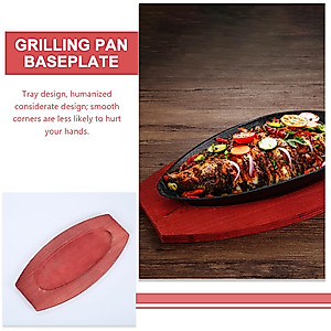 LOGOFUN Roasting Fry Pan Baseplate Grill Pan Reusable Cooking Pan Fish Serving Tray Square Cast Iron Grill Pan for Kitchen Supplies