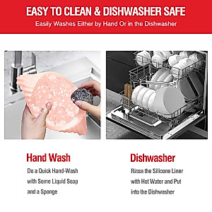 2 Pack Air Fryer Silicone Liners Pot for 3 to 5 QT, Air Fryer Silicone Basket Bowl, Replacement of Flammable Parchment Paper, Reusable Baking Tray Oven Accessories, Pink+Grey, (Top 8in, Bottom 6.75in)