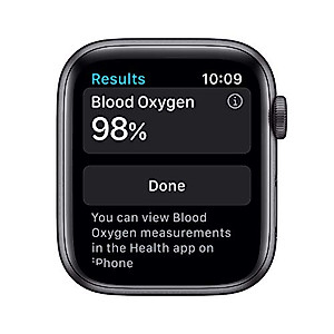 Apple Watch Series 6 (GPS, 44mm) - Space Gray Aluminum Case with Black Sport Band (Renewed)