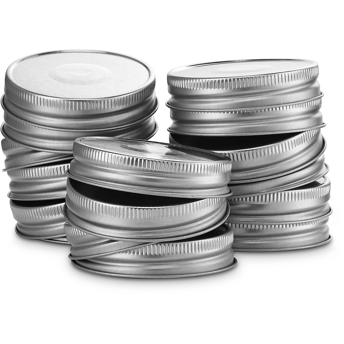 Chrismas Mason Jar Lids, Kook Lids, Regular Mouth, for Standard Mouth Mason Jars, Leak Free, Airtight Silicone Seal, Made in USA, Set of 16, (Silver)