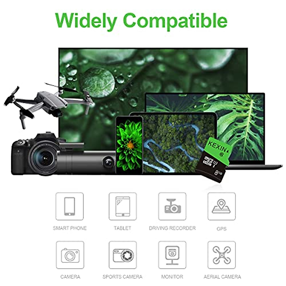 KEXIN 5 Pack 8GB Micro SD Card MicroSDHC UHS-I Memory Cards Class 10, C10, U1