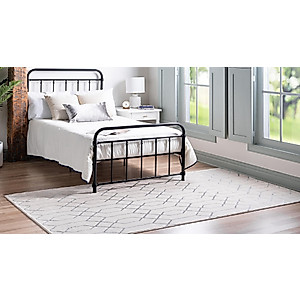 Unique Loom Glam Collection Area Rug - Trellis (3' 3" x 5' 3" Rectangle, White Silver/ Silver)