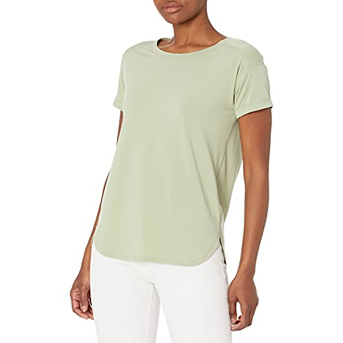 Amazon Essentials Women's Studio Relaxed-Fit Lightweight Crewneck T-Shirt (Available in Plus Size), Light Green, X-Large
