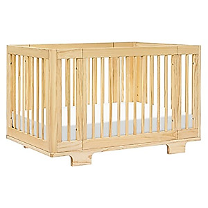 babyletto Yuzu Convertible All-Stages Bassinet, Midi, Full-Size Crib in Natural, Greenguard Gold Certified, Portable & Adjustable with Conversion Kits and Pads Included