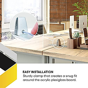 Obex Acrylic Free Standing Screen, Divider for Desk Privacy Home & Office Partitions for Table Top Workstation, Portable Cubicle Panel for Work, 12" X 66", Frosted